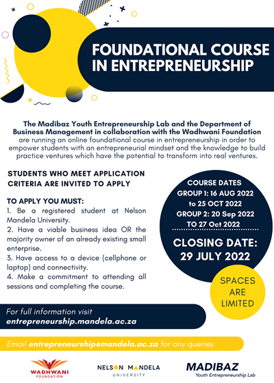 Wadhwani Foundation Course - Student Entrepreneurship